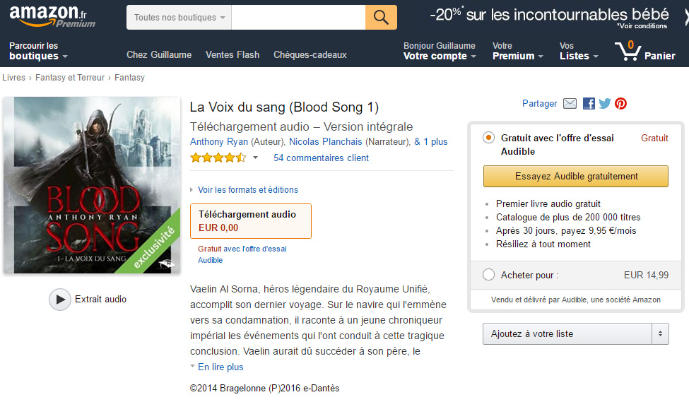 Amazon France intègre les livres audio d'Audible