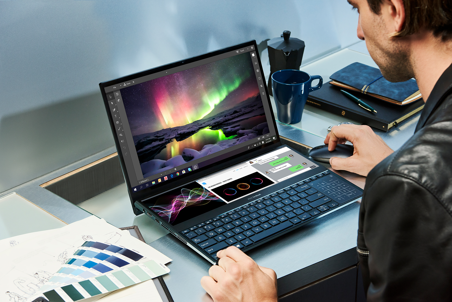 Laptop Or Et Cuir PC Double cran ScreenPad 2 0 Au Computex Asus Laptop Or Et Cuir PC Double cran ScreenPad 2 0 Au Computex Asus