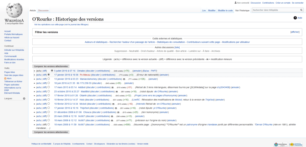 Ou Voir Qui A Modifié Une Page Wikipedia | AUTOMASITES Ou Voir Qui A Modifié Une Page Wikipedia | AUTOMASITES