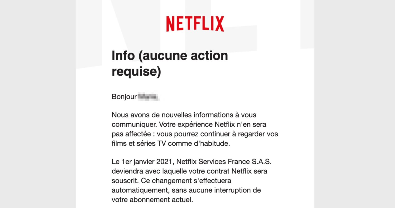 « Mise à jour de Netflix » : ce mail ne change rien pour vous, mais ...