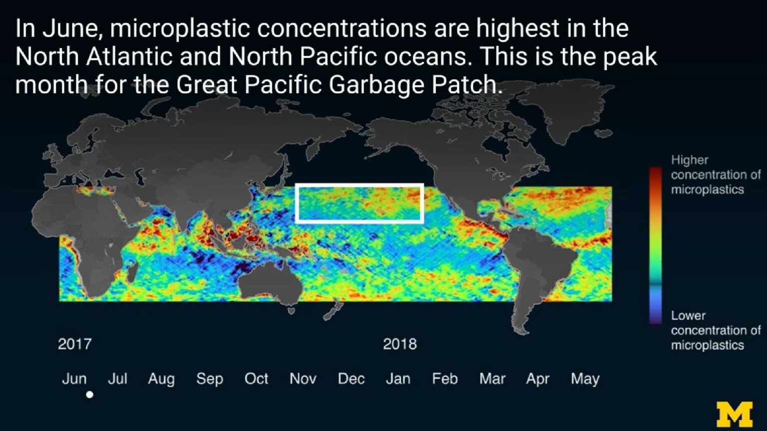 Voici une carte satellite de la pollution microplastique dans l'océan